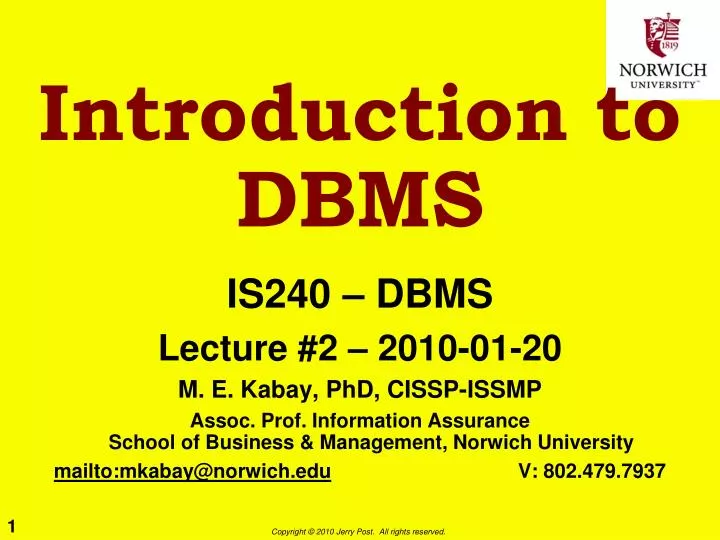 Ppt Introduction To Dbms Powerpoint Presentation Free Download Id 1640283