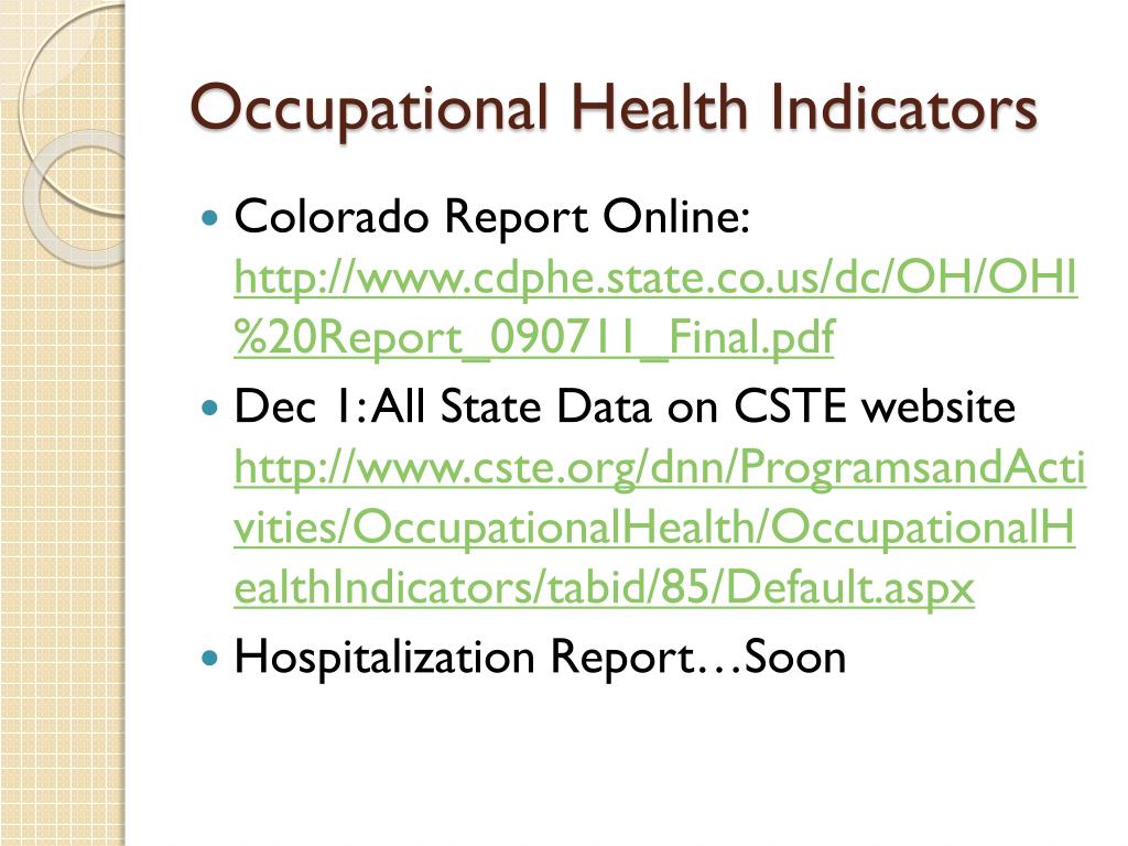 PPT - Occupational Health & Safety Surveillance Advisory Committee ...