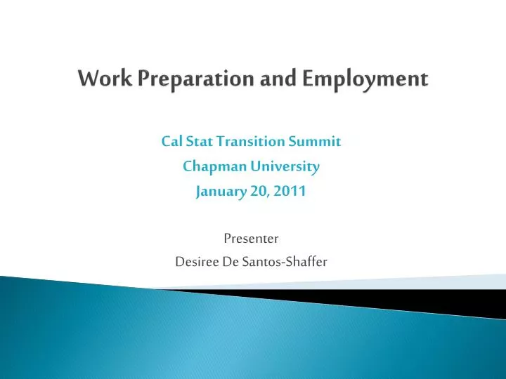 PPT - Work Preparation and Employment PowerPoint Presentation, free ...