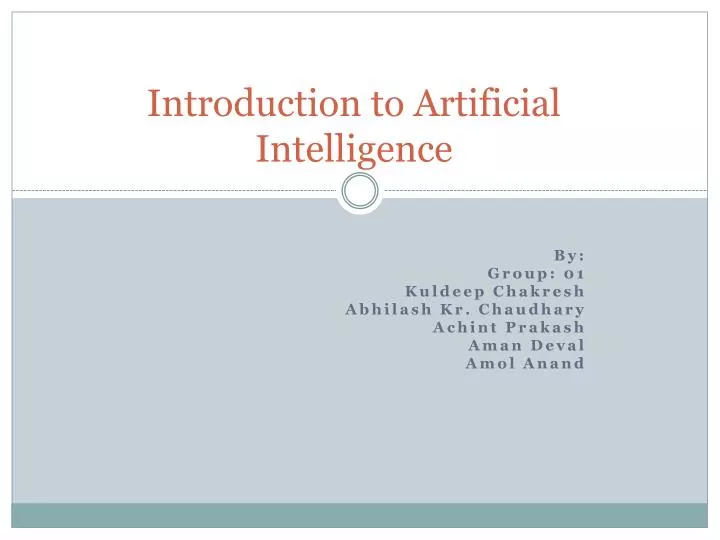 PPT - Introduction to Artificial Intelligence PowerPoint Presentation ...