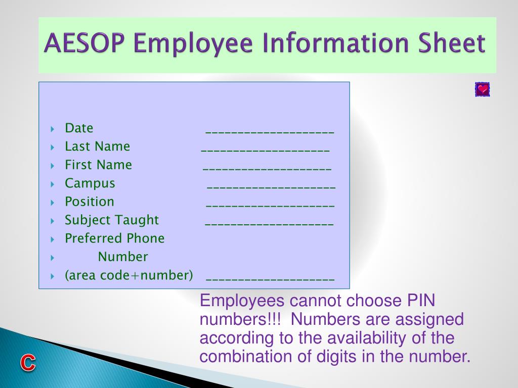 PPT - WELCOME to HUMAN RESOURCES “Back-to_School” Secretary & Aesop ...