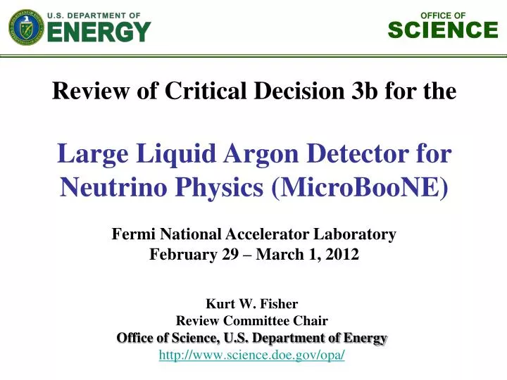 PPT - Kurt W. Fisher Review Committee Chair Office of Science, U.S ...