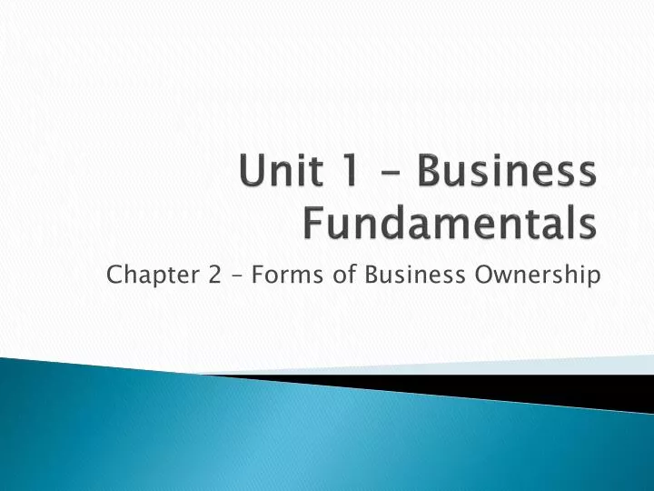 PPT - Unit 1 – Business Fundamentals PowerPoint Presentation, free ...