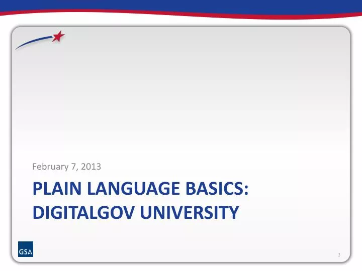 PPT - Plain LANGUAGE Basics: DigitalGov University PowerPoint ...