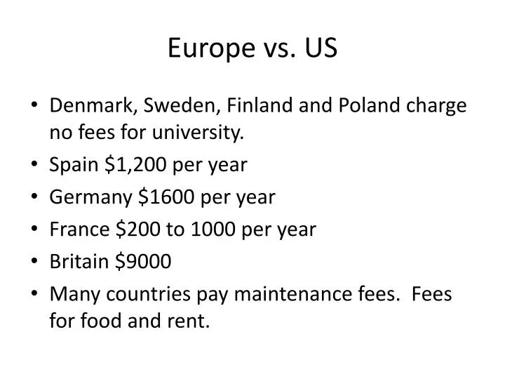 PPT - Europe vs. US PowerPoint Presentation, free download - ID:1642027