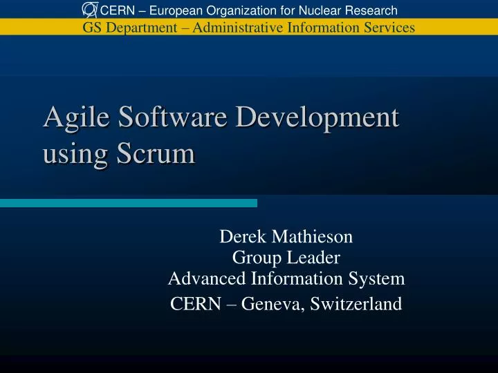 PPT - Agile Software Development using Scrum PowerPoint Presentation ...