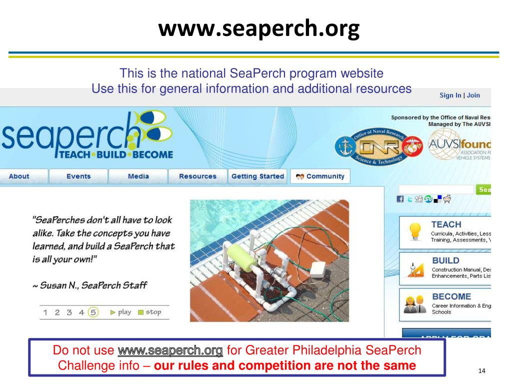 PPT - Welcome to the 9 th Annual Greater Philadelphia 2014 SeaPerch ...