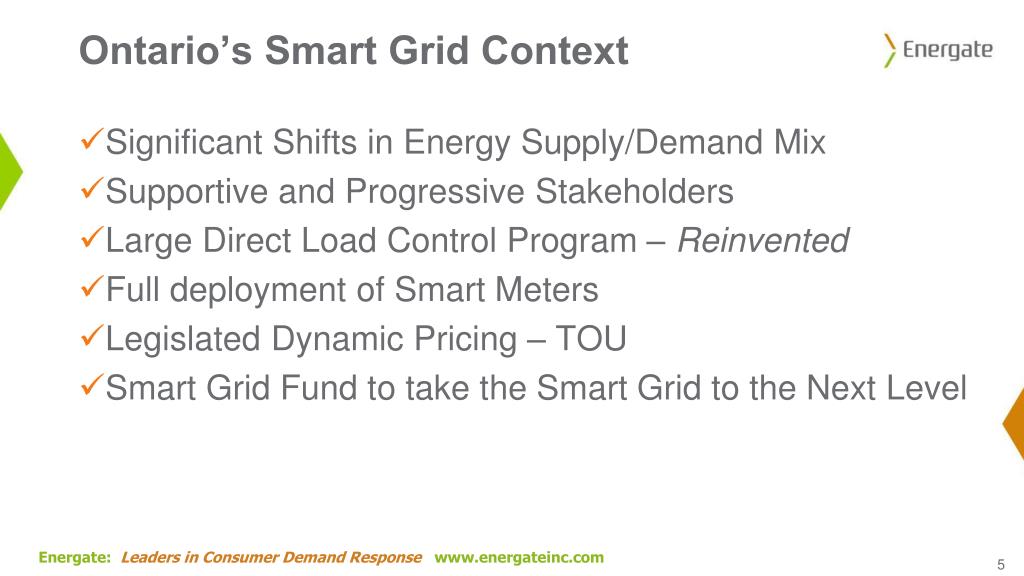 PPT - ENERGATE: AN ONTARIO CASE STUDY A fully integrated 2.0 Smart Grid ...