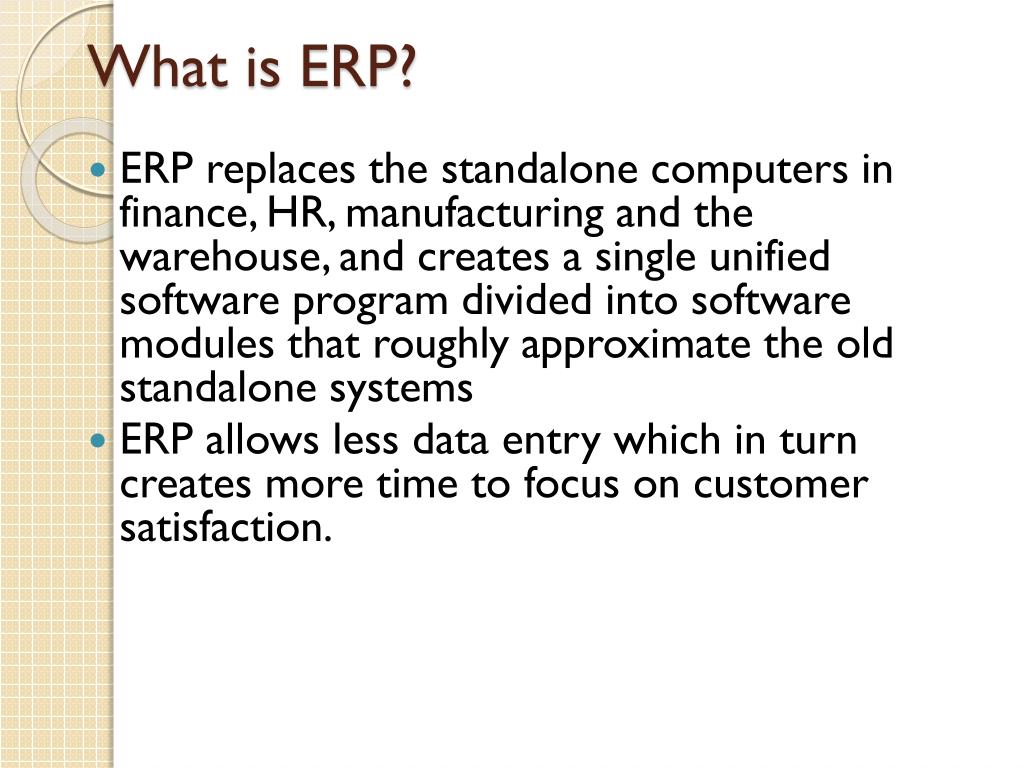 PPT - Enterprise Resource Planning (ERP) Ryan Armstrong Andrea Miller ...