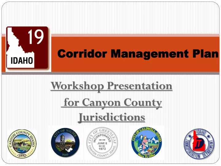PPT - Corridor Management Plan PowerPoint Presentation, free download ...