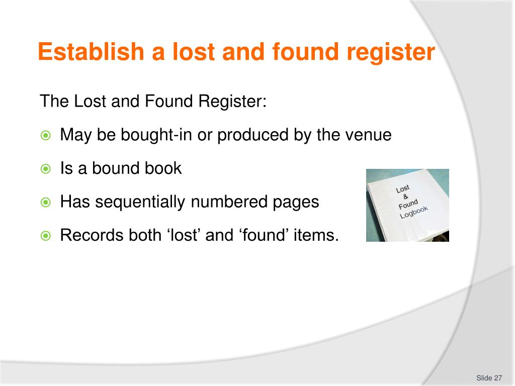 PPT - PROVIDE A LOST AND FOUND FACILITY PowerPoint Presentation, free ...