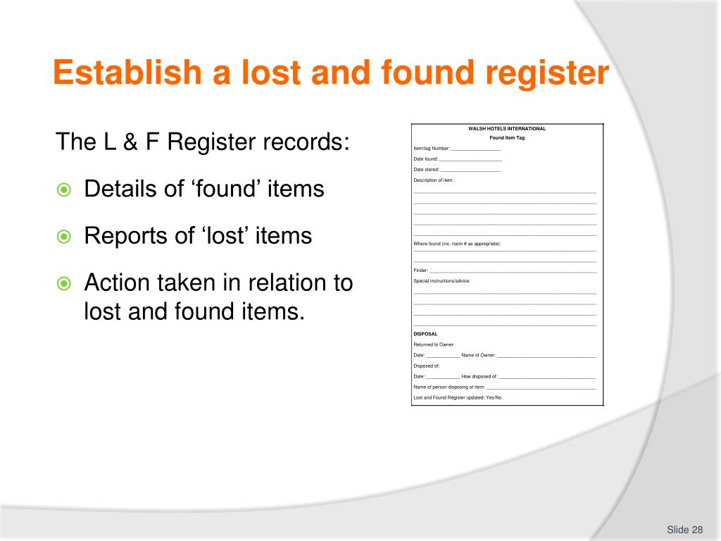 PPT - PROVIDE A LOST AND FOUND FACILITY PowerPoint Presentation, free ...