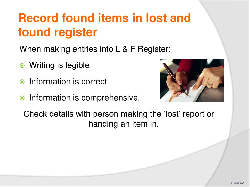 PPT - PROVIDE A LOST AND FOUND FACILITY PowerPoint Presentation, free ...