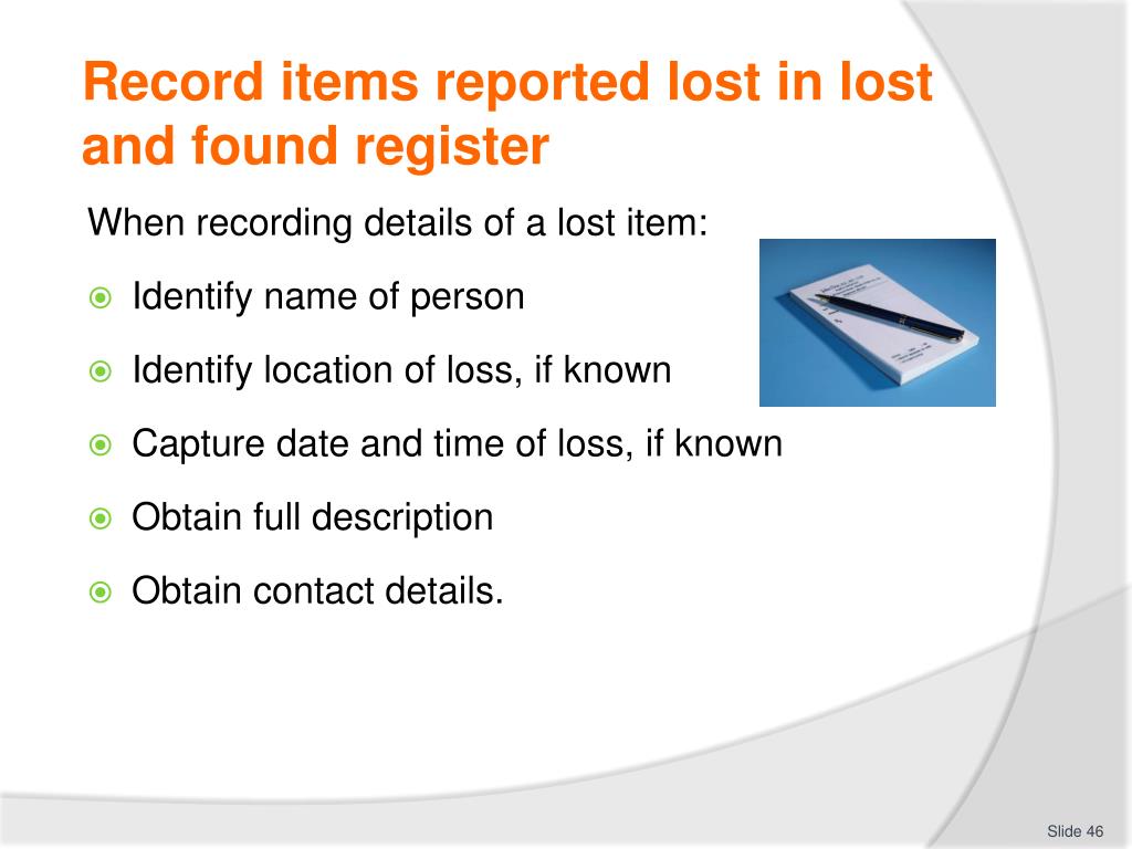 PPT - PROVIDE A LOST AND FOUND FACILITY PowerPoint Presentation, free ...