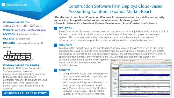 PPT - WINDOWS AZURE CSV : Jonas Construction Software WEBSITE : www ...
