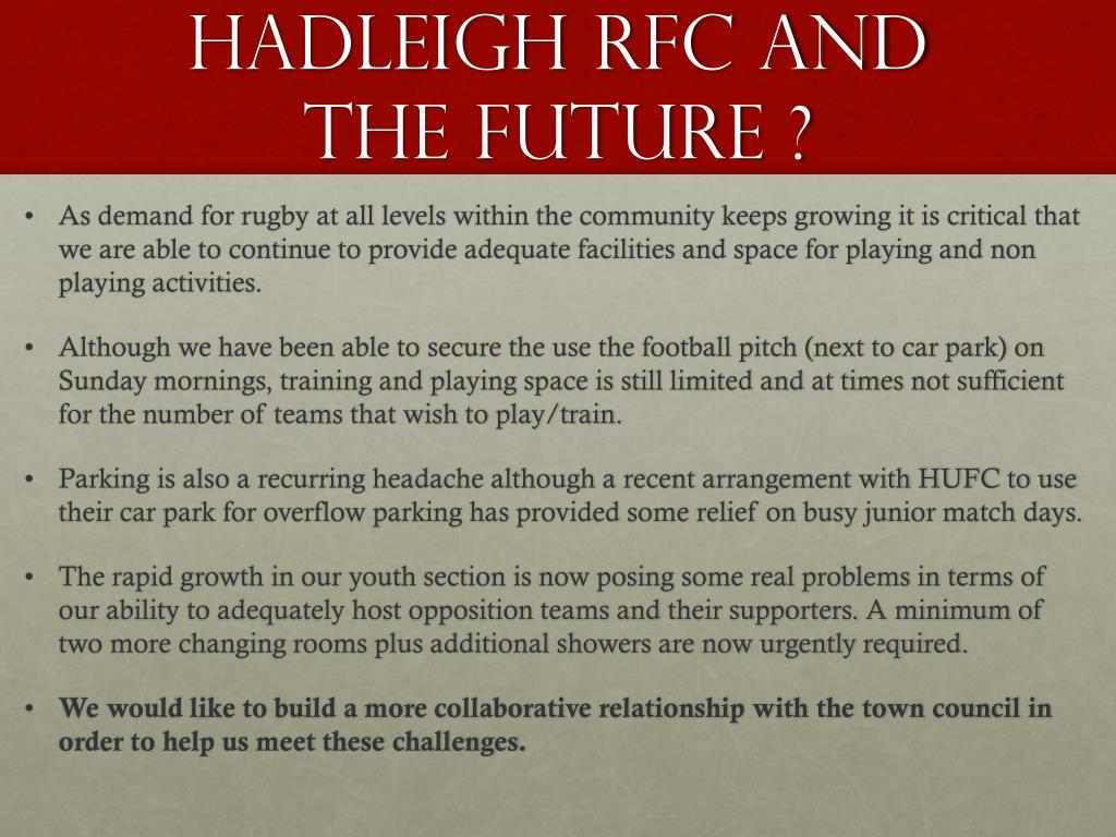 PPT - Hadleigh Rugby Football Club PowerPoint Presentation, free ...