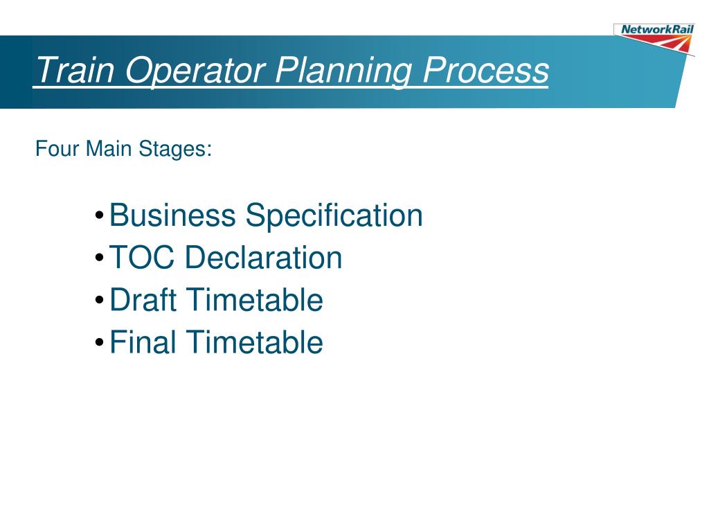 PPT - RAILWAY INDUSTRY TRAIN PLANNING LEVEL 2 TRAINING PowerPoint ...