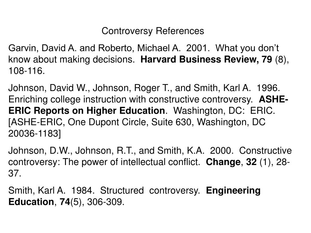 PPT - Constructive Controversy & Decision Making Karl A. Smith ksmith ...