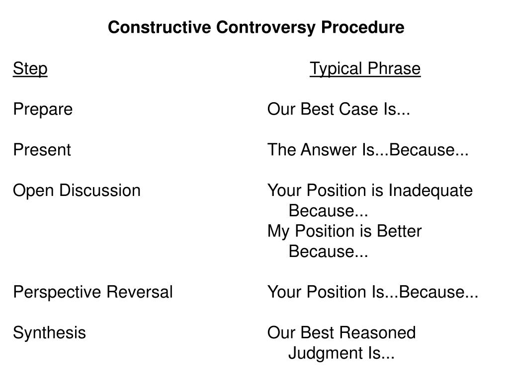 PPT - Constructive Controversy & Decision Making Karl A. Smith ksmith ...