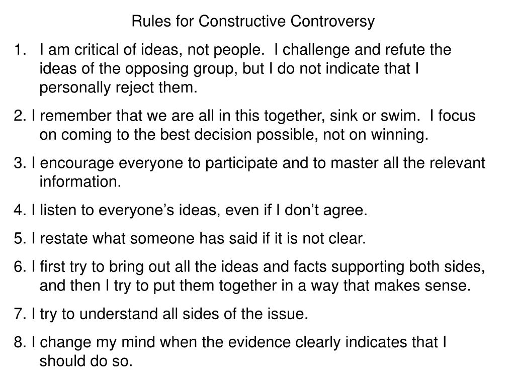 PPT - Constructive Controversy & Decision Making Karl A. Smith ksmith ...