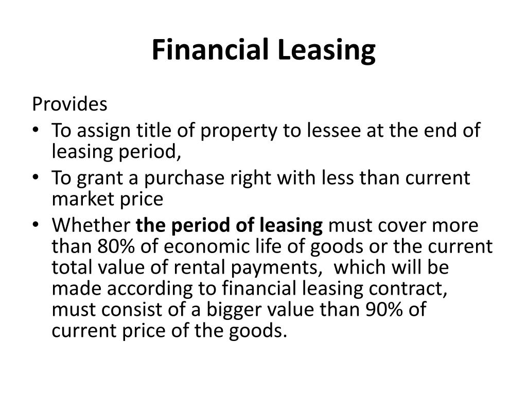 PPT - FINANCIAL LEASING, FACTORING AND FINANCE COMPANIES PowerPoint ...