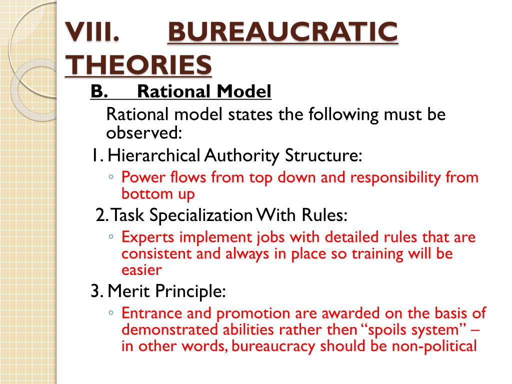 Bureaucratic Theory Bureaucratic Theory