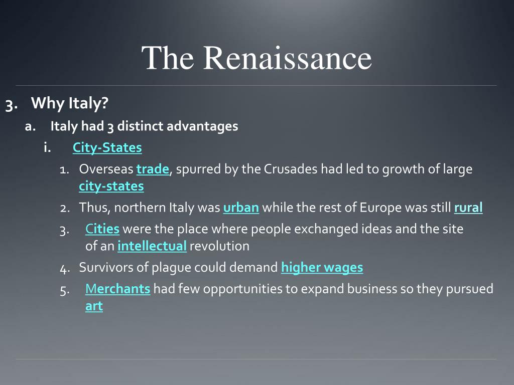 PPT - The Renaissance Outcome: The Renaissance in Italy PowerPoint ...