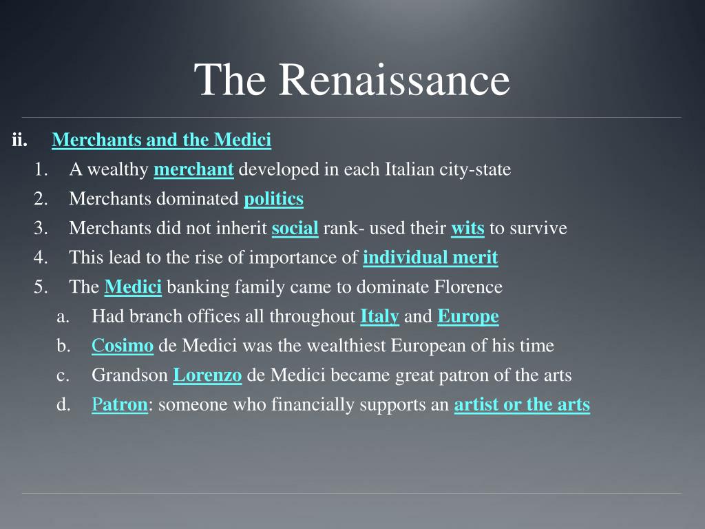 PPT - The Renaissance Outcome: The Renaissance in Italy PowerPoint ...