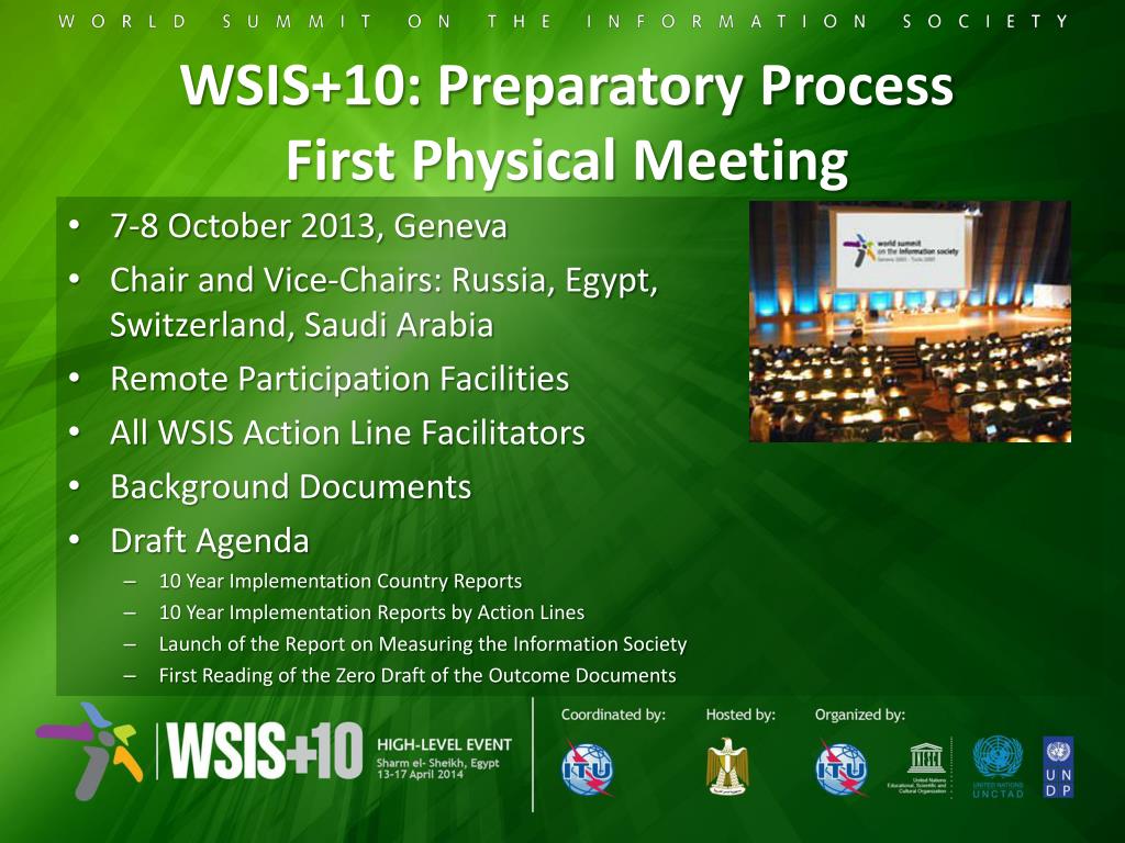 PPT - Open Consultation for WSIS+10 HLE 7 October 2013 ITU Headquarters ...