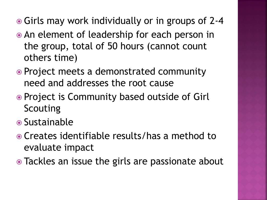 PPT - The Girl Scout leadership Experience Bronze, silver, and Gold ...