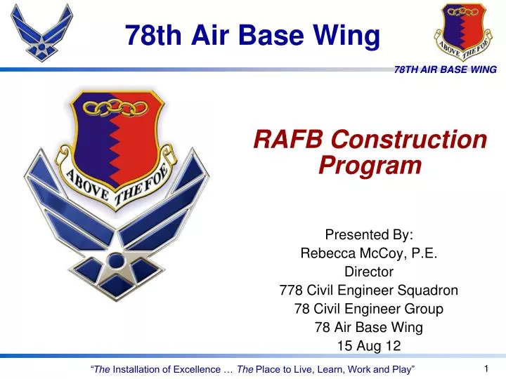 PPT - 78th Air Base Wing PowerPoint Presentation, free download - ID:1646736