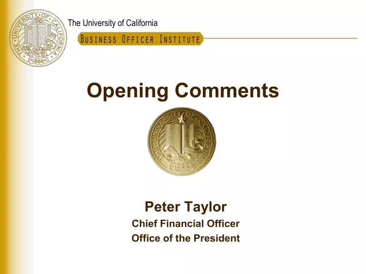 PPT - Opening Comments PowerPoint Presentation, free download - ID:1646889