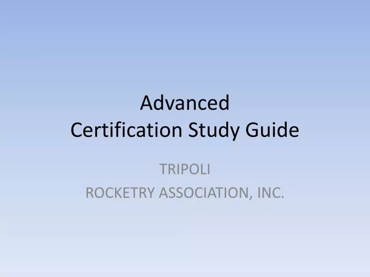 PPT - Advanced Certification Study Guide PowerPoint Presentation, free ...