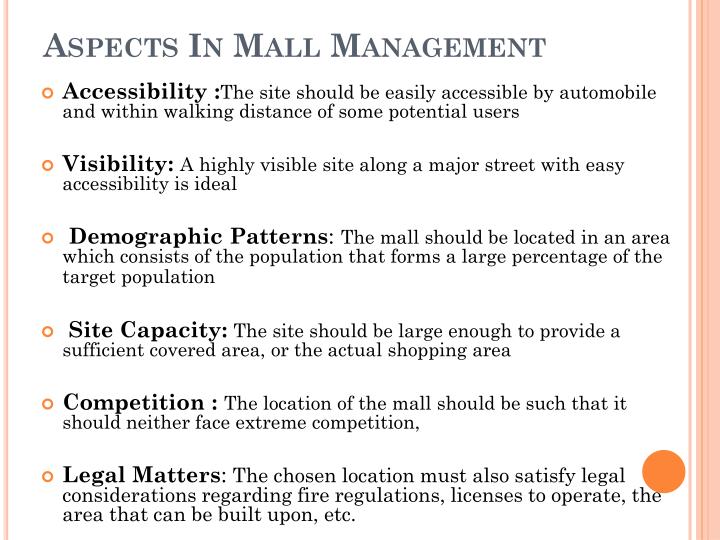 PPT - MALL MANAGEMENT PowerPoint Presentation - ID:1646965