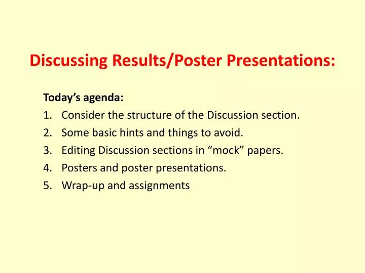 PPT - Discussing Results/Poster Presentations: PowerPoint Presentation ...