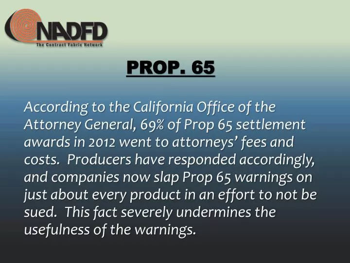 PPT - PROP. 65 PowerPoint Presentation - ID:1648015