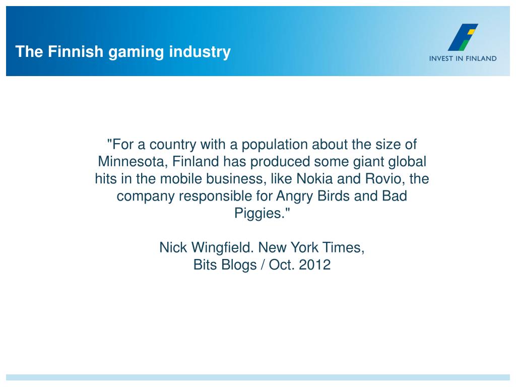 PPT - Game on! The flourishing gaming industry in Finland PowerPoint ...