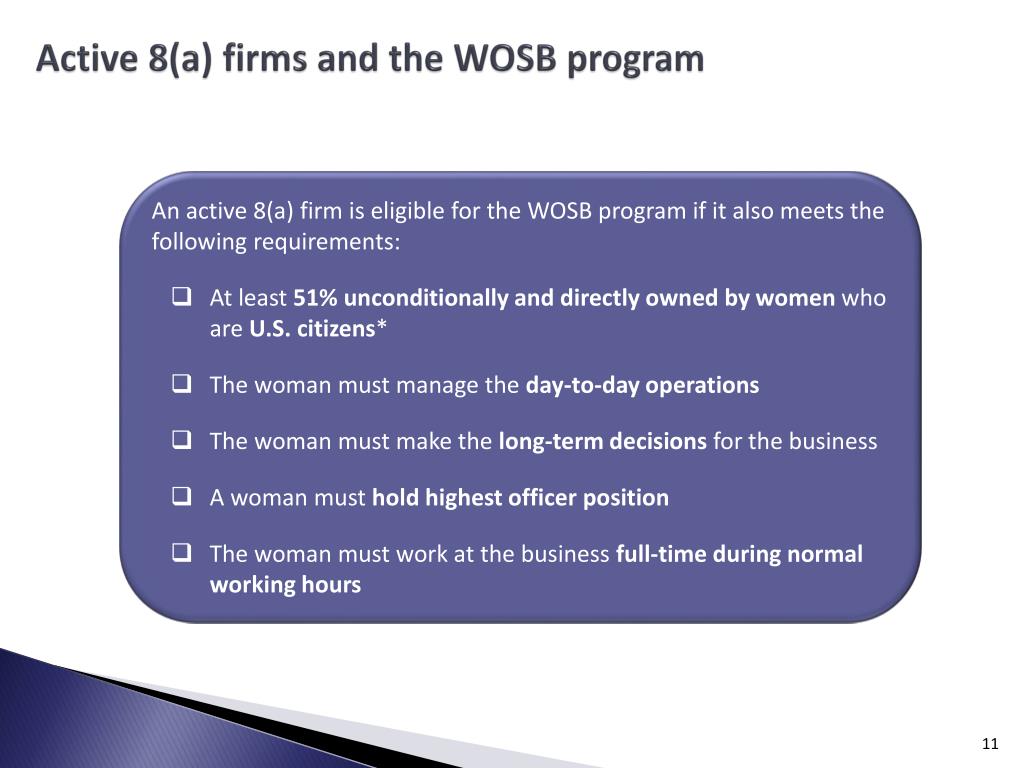 PPT - Women-Owned Small Business (WOSB) Federal Contract Program and ...