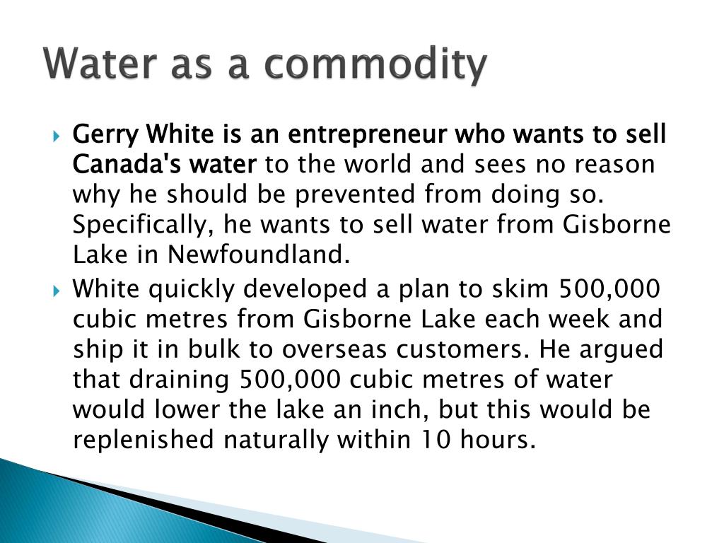 PPT - The Water Crisis: Canada’s Fresh Water Supply and the Rise of ...