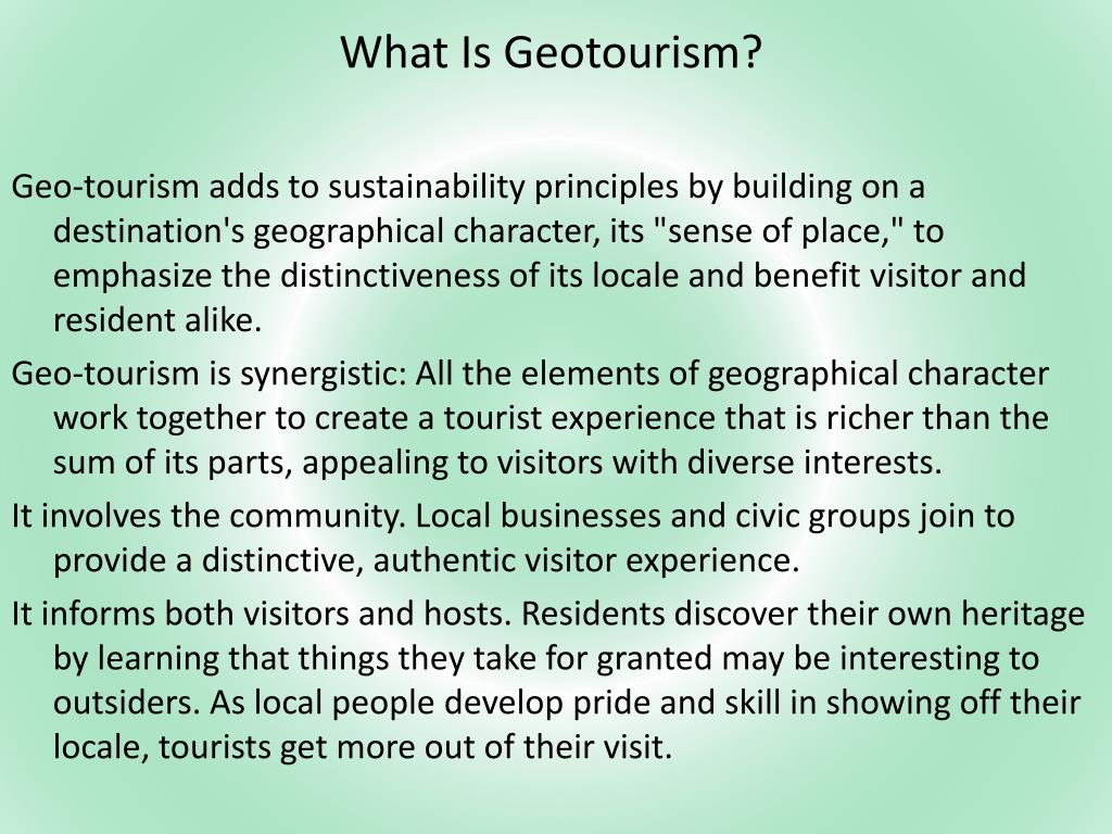 PPT - Heritage Tourism and Geo-Tourism PowerPoint Presentation, free ...