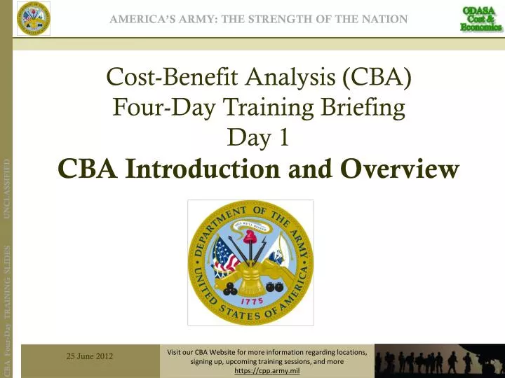 PPT - Cost-Benefit Analysis (CBA) Four-Day Training Briefing Day 1 CBA ...