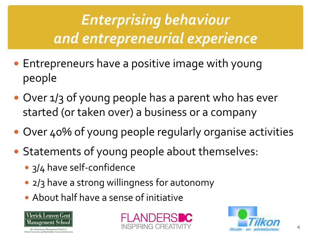PPT - Entrepreneurial attitudes of young people in Flemish secondary ...