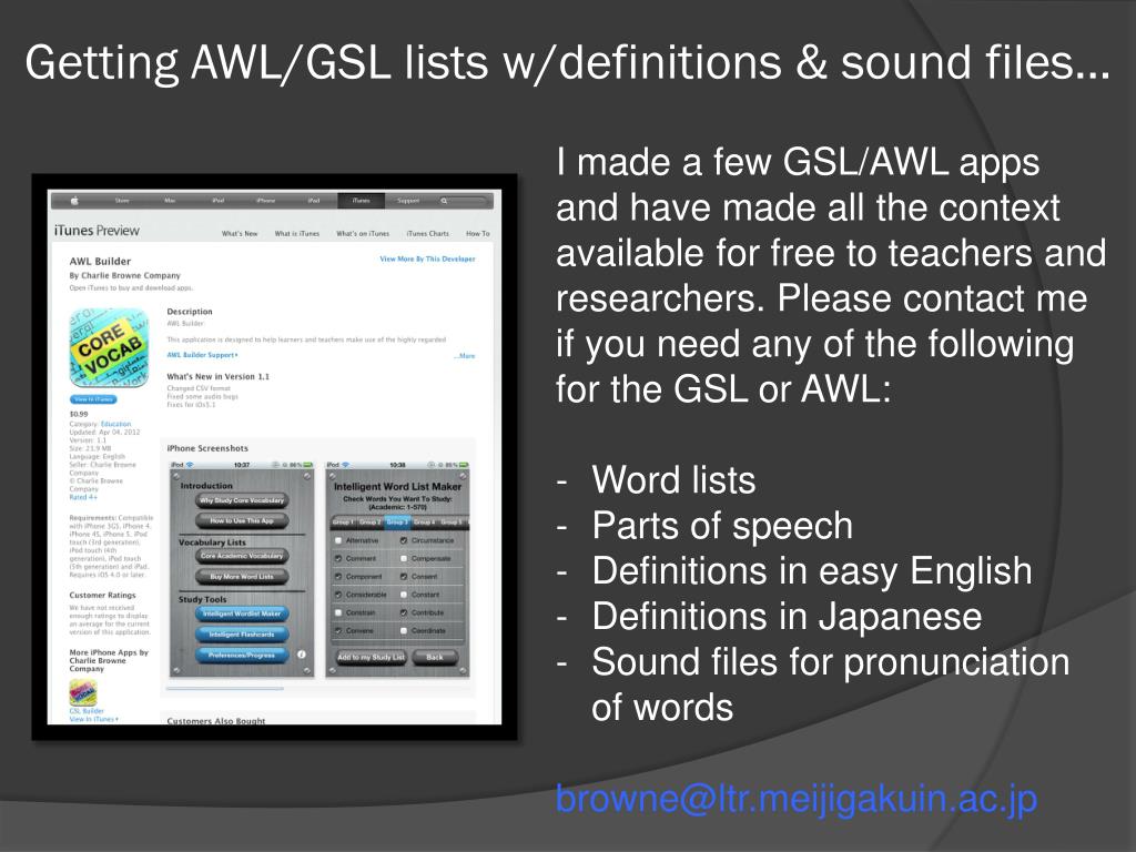 PPT - The New General Service List: Celebrating 60 years of Vocabulary ...