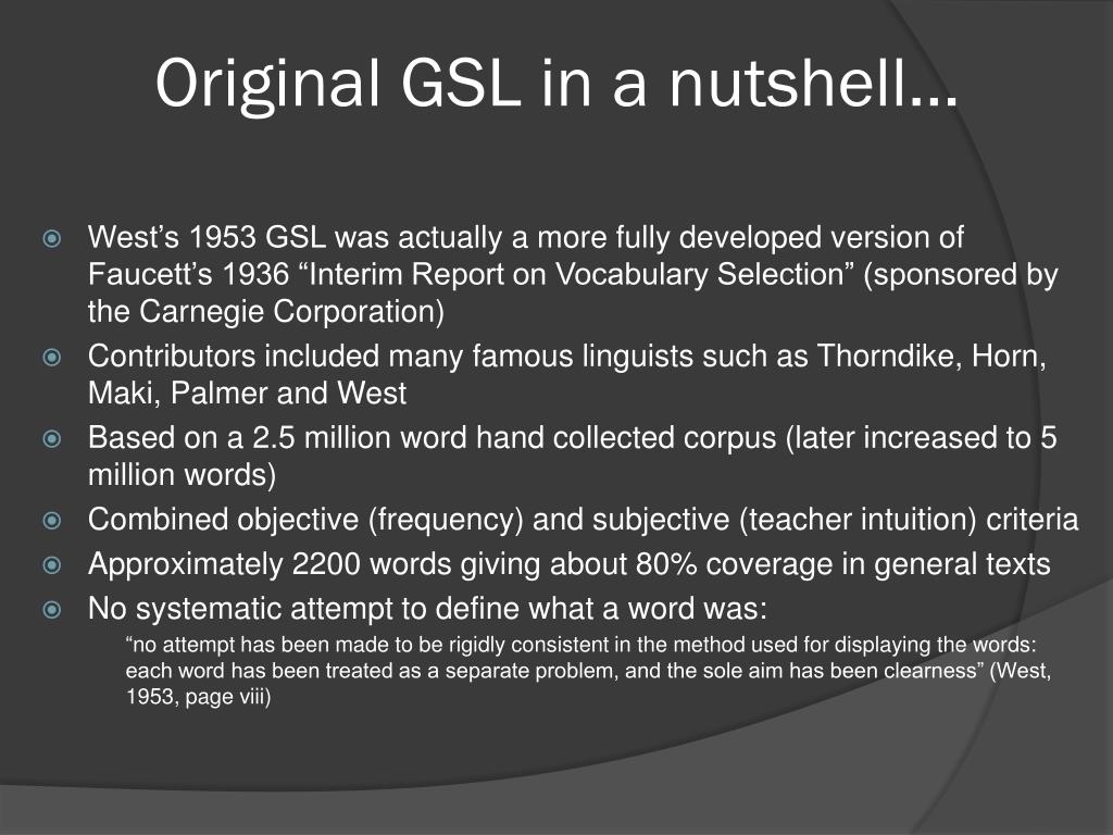 PPT - The New General Service List: Celebrating 60 years of Vocabulary ...