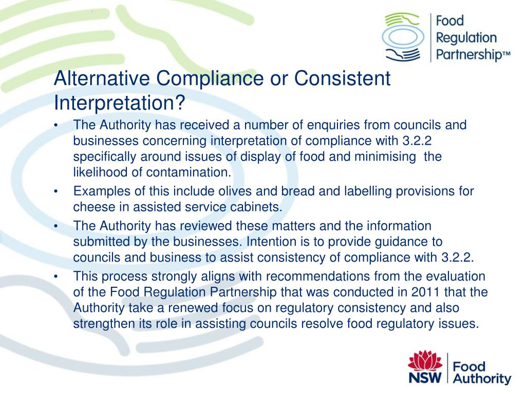 PPT - Food Regulation Partnership Driving food safety culture in the ...