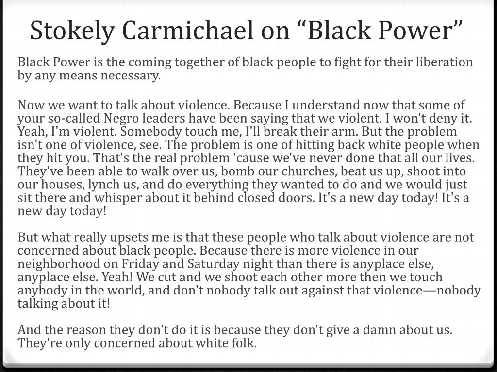 PPT - Stokely Carmichael: Champion of Black Power PowerPoint ...