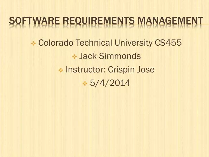 PPT - Software Requirements Management PowerPoint Presentation, free ...