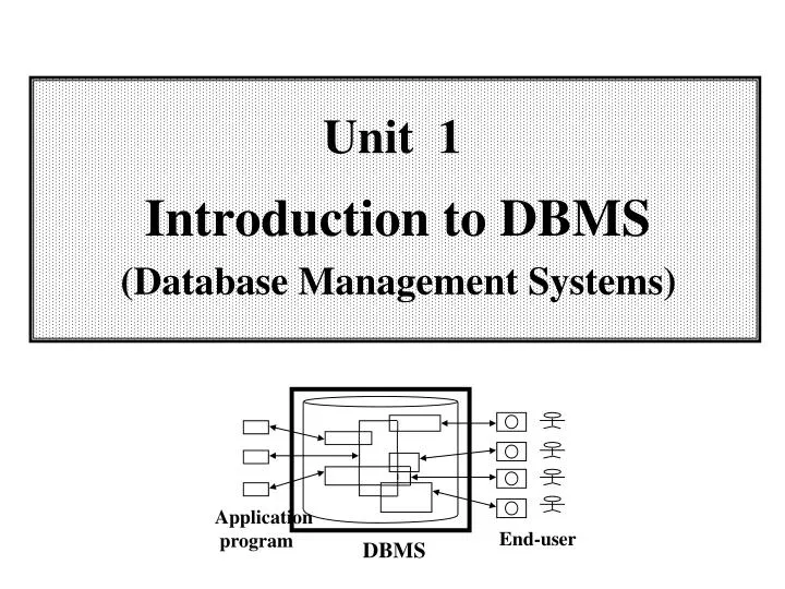 PPT - Unit 1 Introduction to DBMS (Database Management Systems) PowerPoint Presentation - ID:1650871