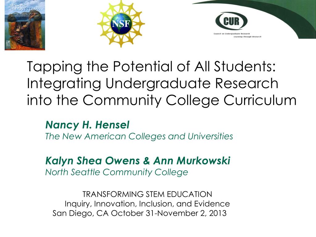 PPT - Nancy H. Hensel The New American Colleges and Universities Kalyn ...