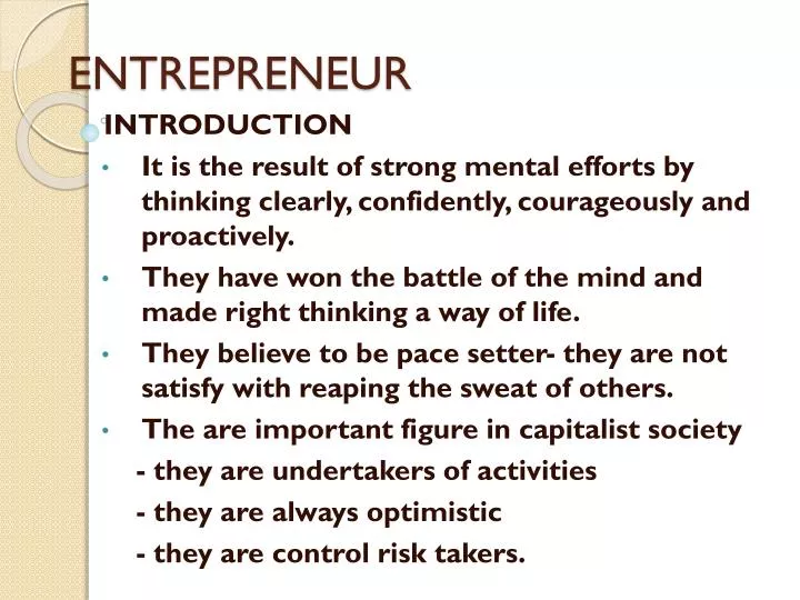 PPT - ENTREPRENEUR PowerPoint Presentation, free download - ID:1650947